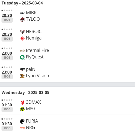 EPL S21入围赛今日赛程：TYLOO vs MIBR、LVG vs paiN