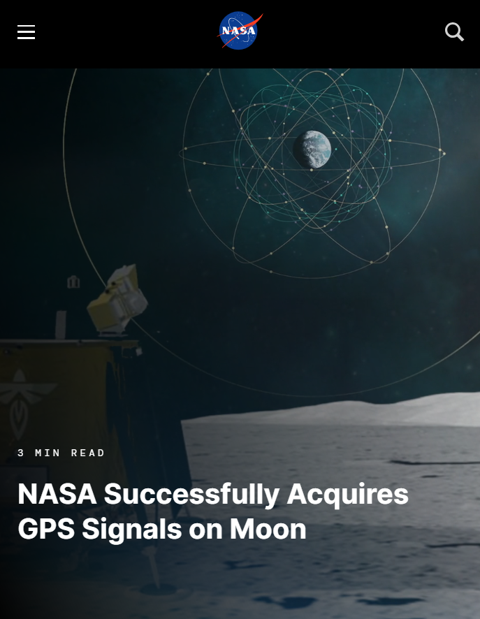 NASA 成功在月球上收到 GPS 信号，实现人类首次月球导航