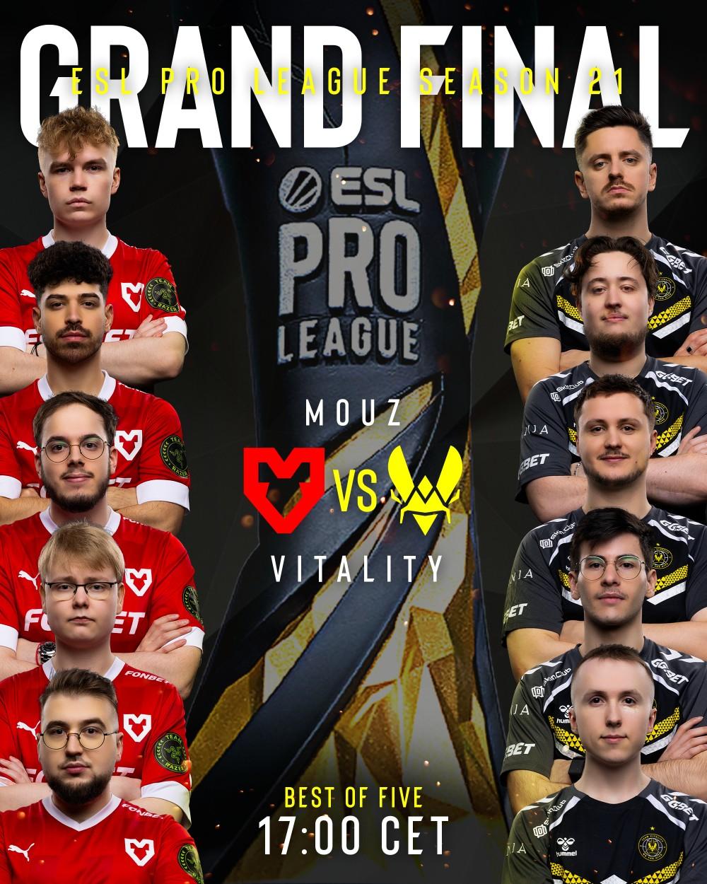 EPL S21总决赛预告：Vitality vs MOUZ，四冠王之争！