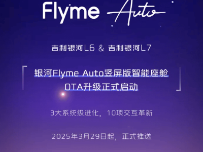 吉利银河L6/L7升级FlymeAuto竖屏版，智能座舱体验再升级！