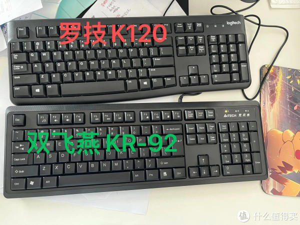 薄膜键盘对决｜罗技 K120 vs 双飞燕 KR92，办公场景对比指南