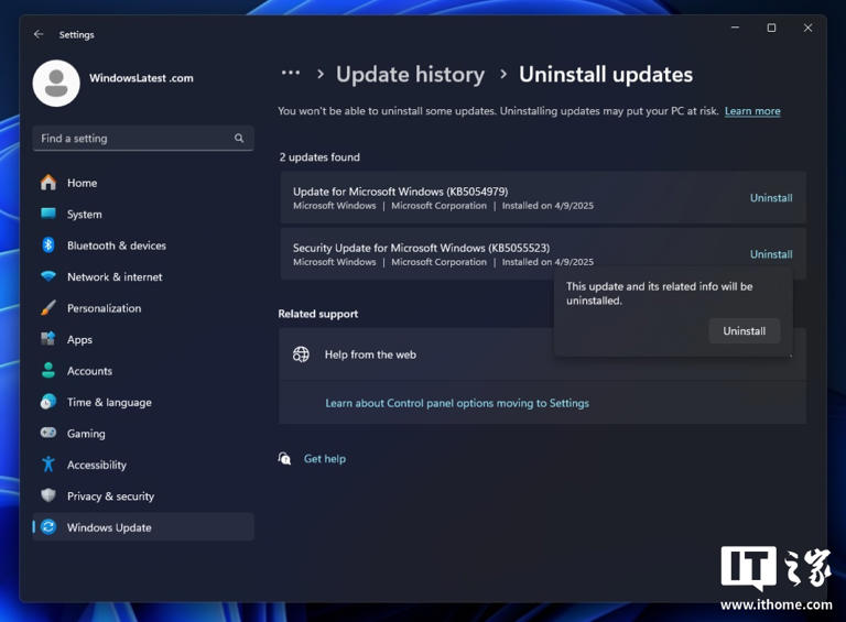 Win11 KB5055523更新又出幺蛾子：安装失败、Windows Hello失效