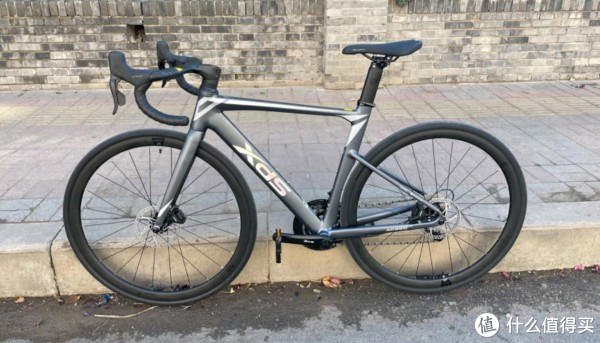 喜德盛公路车25-AD350碳纤前叉功率计齿盘铝合金鸽子灰 480