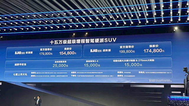 搭享界S9同款增程系统！北京BJ40增程版上市：15.48万起