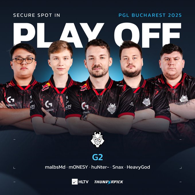 HLTV官推发文：G2成为首支晋级淘汰赛队伍