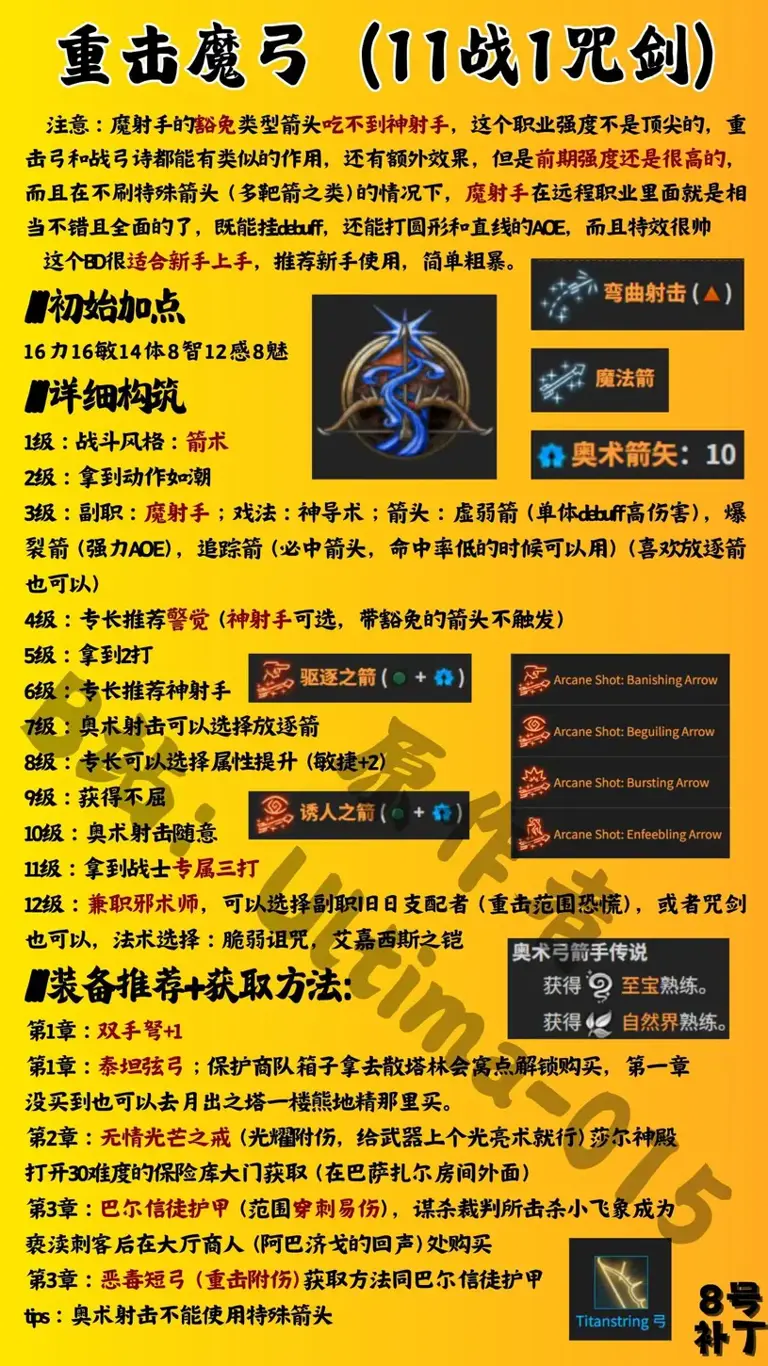 【博德之门3】八号补丁新职业巨人蛮，魔射手BD构筑一图流攻略