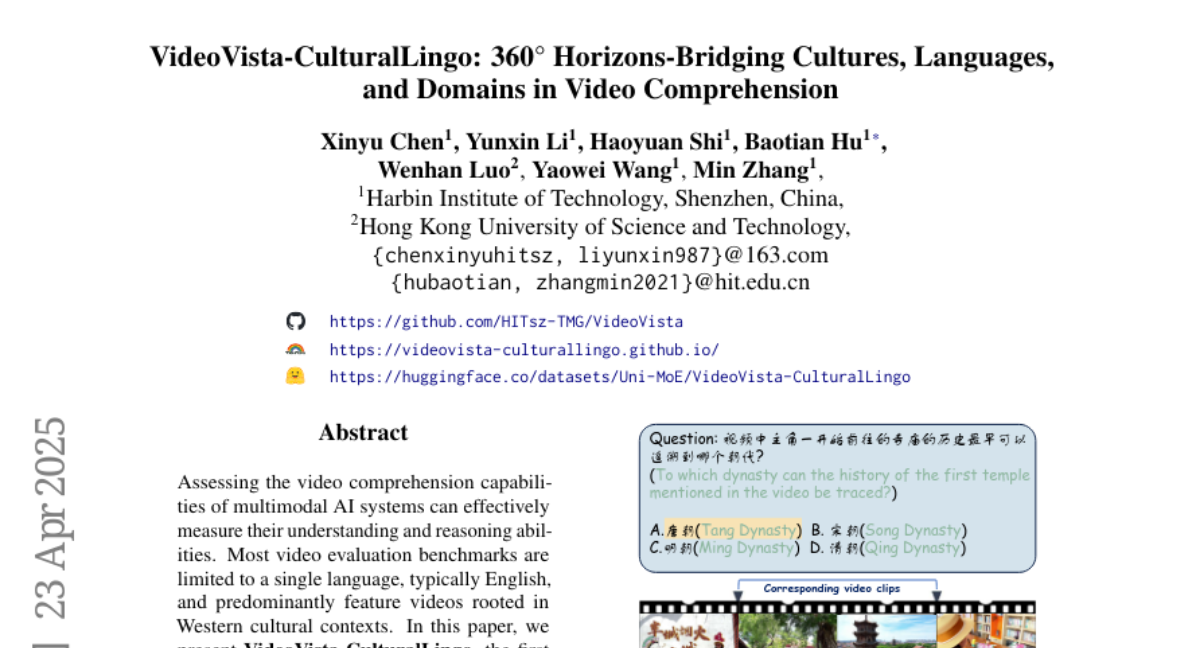 跨越语言与文化的鸿沟：VideoVista-CulturalLingo视频理解评测基准的突破性研究