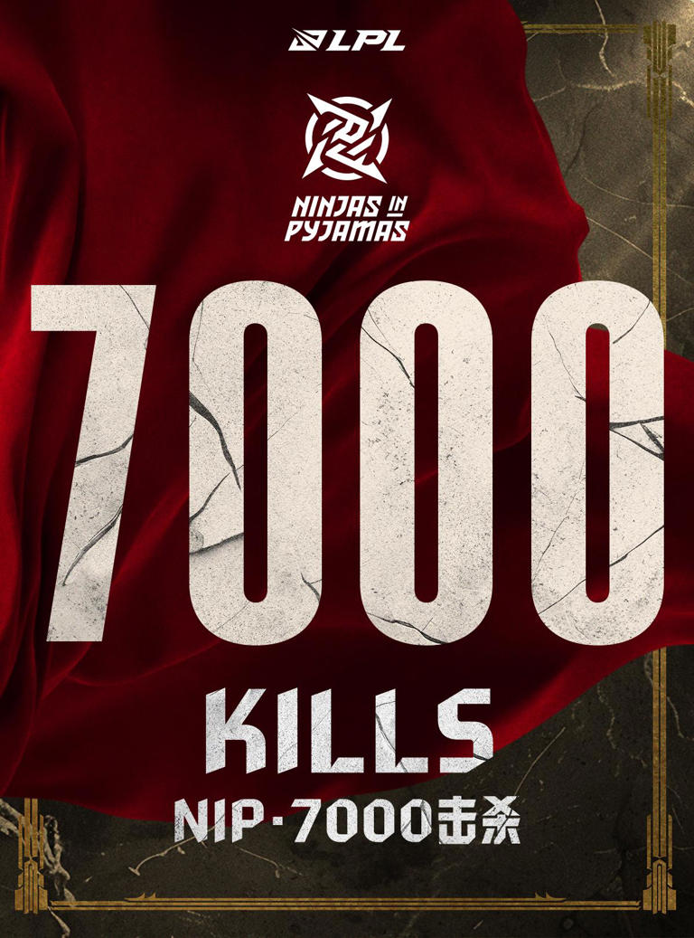 里程碑：NIP战队达成LPL联赛7000击杀成就