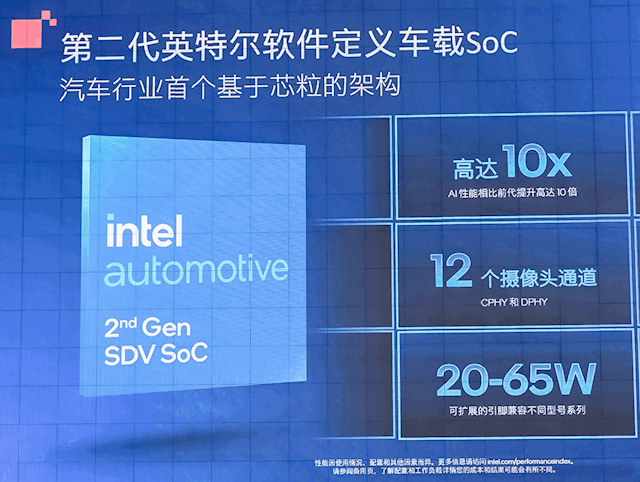 英特尔发布第二代AI增强SDV SoC：车企自由度更高 AI性能提升10倍