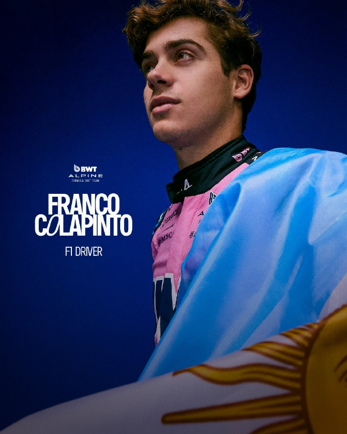 Alpine车队官方：科拉平托将代表车队出战接下来五站比赛