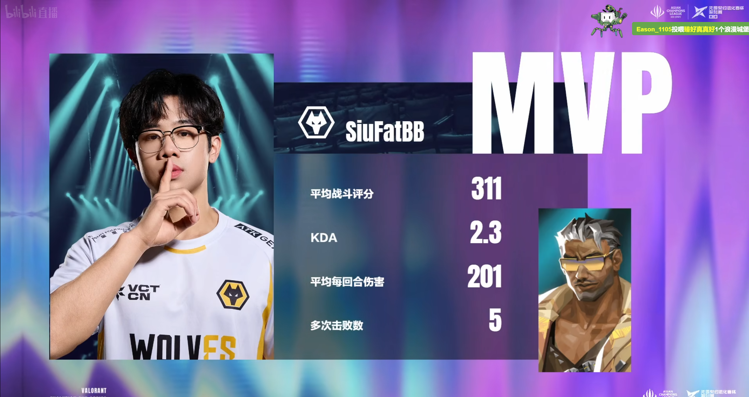 311战斗评分 201回合均伤，SiuFatBB斩获TYL对阵WOL图二MVP