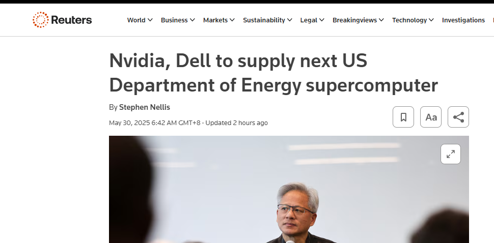 英伟达与戴尔联手打造的“Doudna”超级计算机即将问世