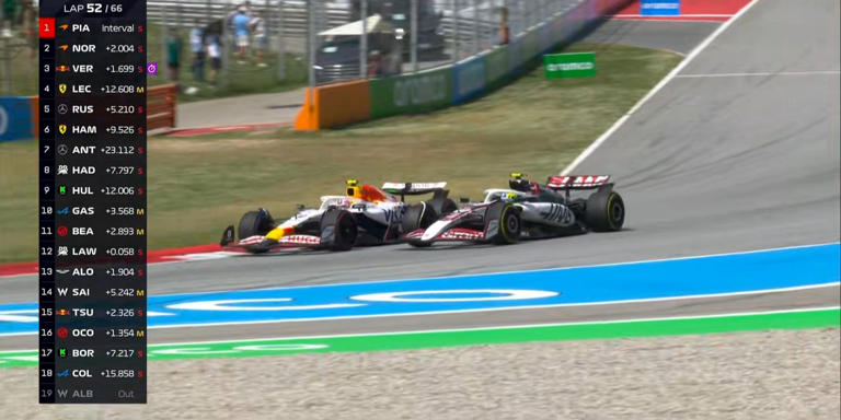 F1西班牙站正赛：皮亚斯特里夺冠，霍肯博格P5，维斯塔潘P10