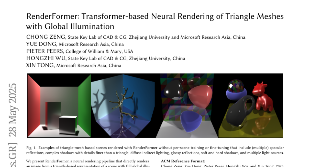 RenderFormer：微软与浙大联合开发的变革性三角网格神经渲染技术