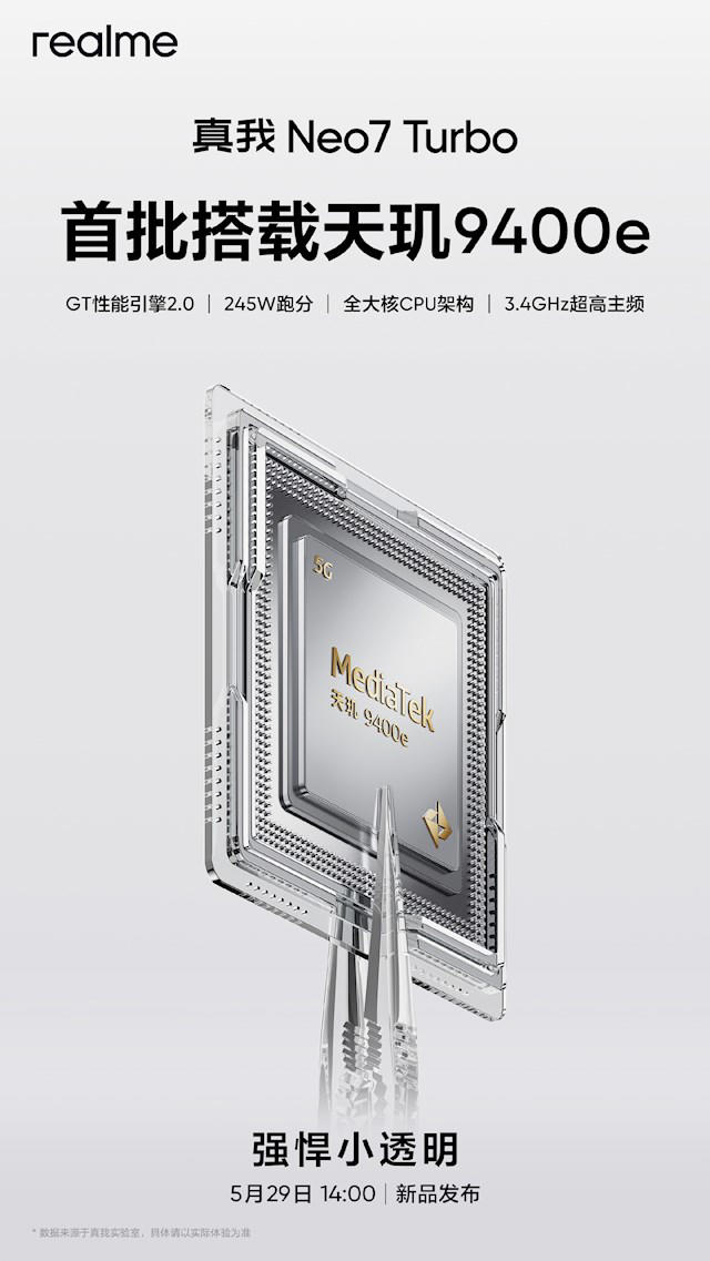 2.5K档内最强性能！真我Neo7 Turbo首批搭载天玑9400e