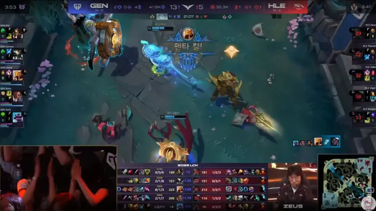 LCK：Chovy用沙皇5杀达成2500击杀成就！GenG速通HLE