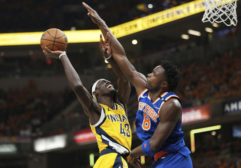 NBA录像全场回放东决：尼克斯vs步行者G3（5.26）唐斯大爆发