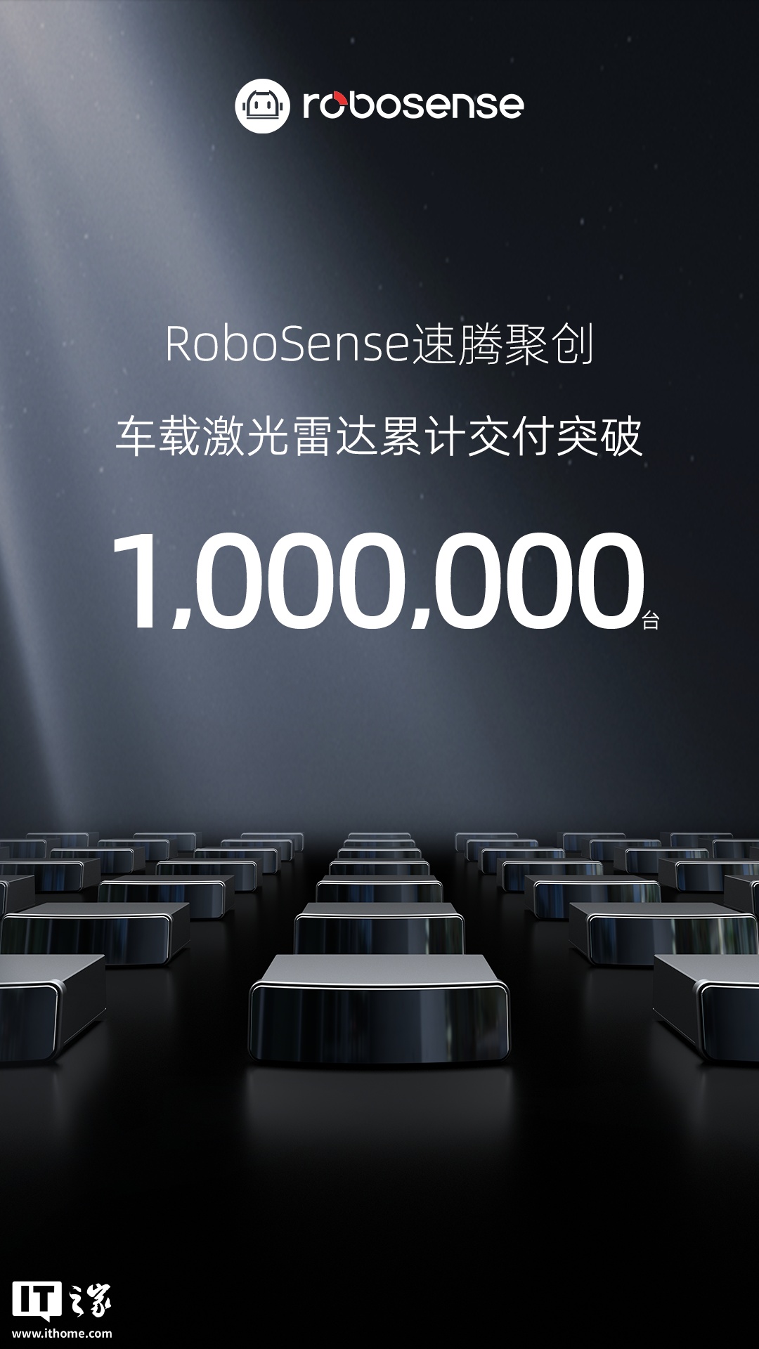 全球首家达成，RoboSense 累计交付 100 万台车载激光雷达
