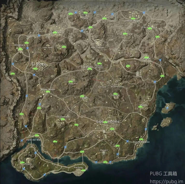 绝地求生地图刷车及密室点位分享 PUBG地图密室及车辆刷新点位一览