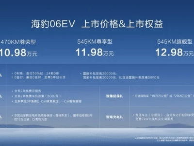 比亚迪海豹06EV上市，10.98万起，A+级轿车市场迎来新强者！