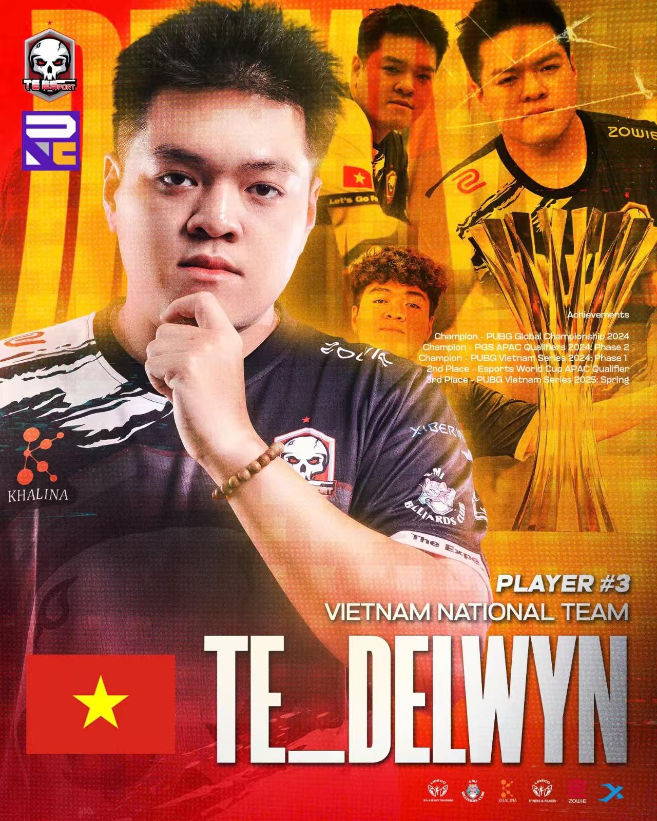 TE社媒官宣：祝贺Delwyn选手入选PNC