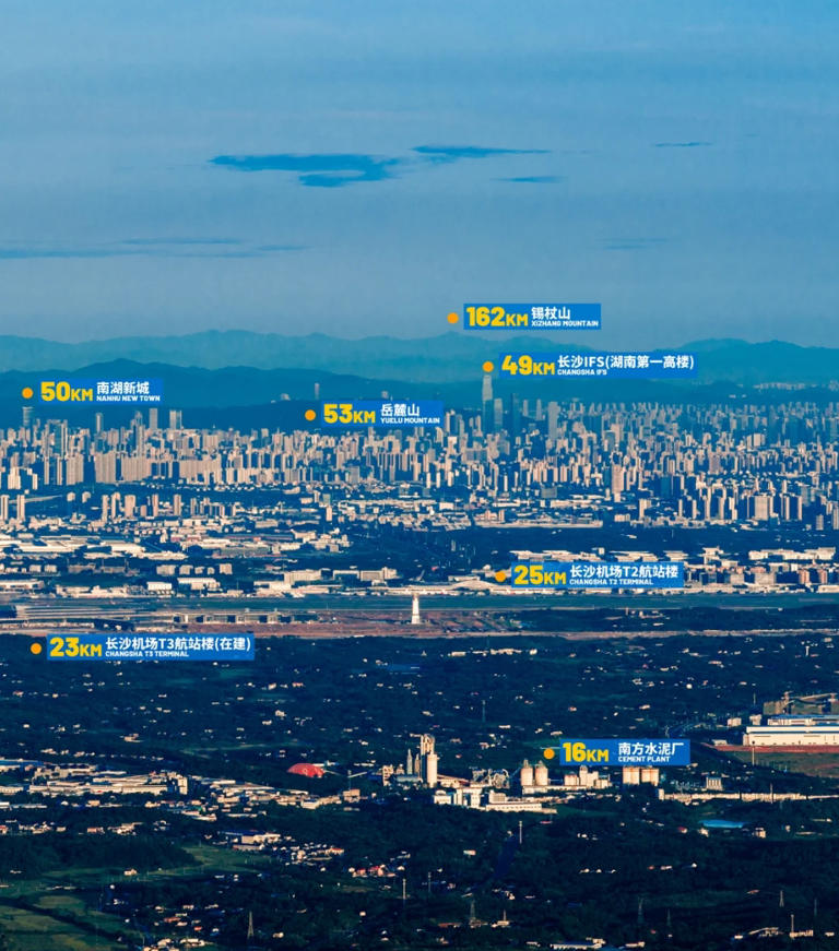 长沙能见度这么高吗？博主：能拍到162km之外，从长沙拍到江西武功山