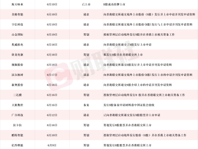 A+H股热潮涌动！6月近30家A股公司公布赴港上市新进展