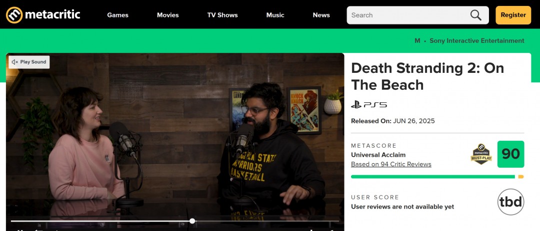 《死亡搁浅2》媒体评分出炉 IGN 9分、MTC必玩