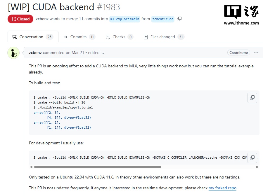苹果 AI 框架 MLX 正新增英伟达 CUDA支持，助开发者降低硬件成本