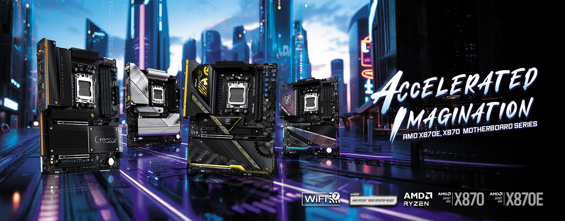 华擎推出 5 款 X870 / X870E 新品，含首块 AMD 平台 "OCF" 主板