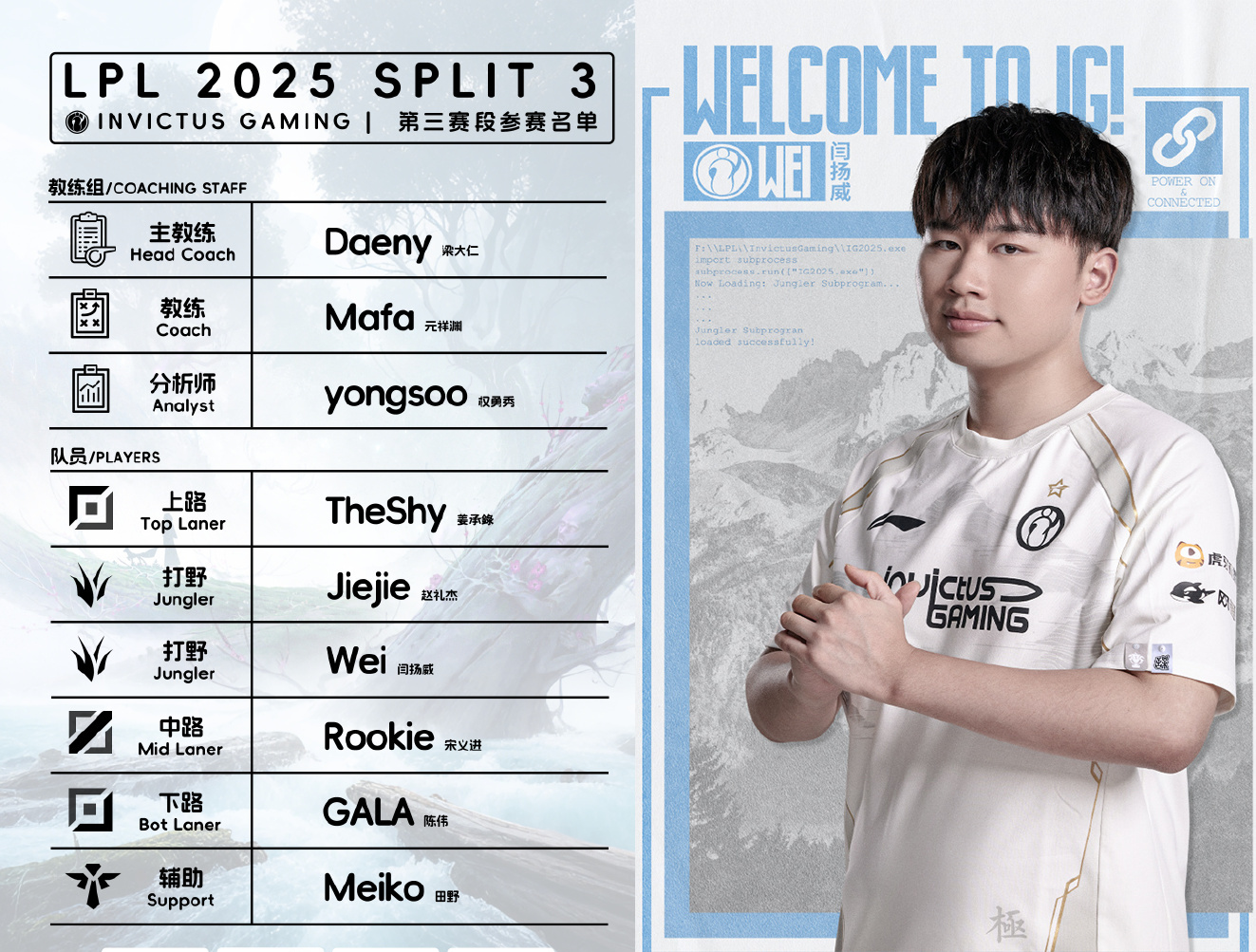 北川即将被斩杀，Shadow被曝加盟BLG！IG官宣大名单双打野出战！