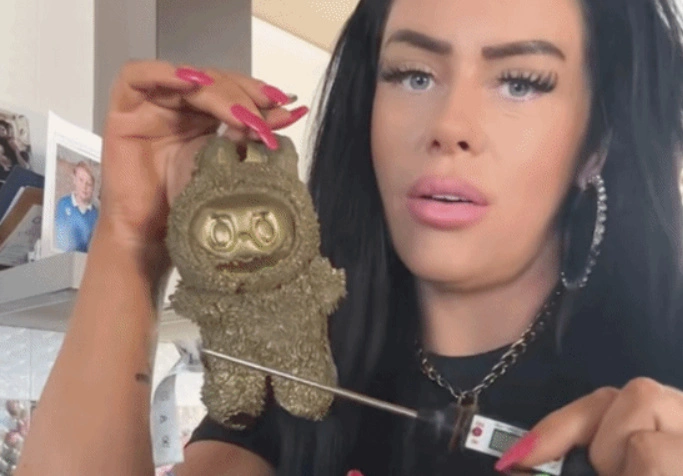 TikTok博主晒24K黄金Labubu遭网友嘲笑