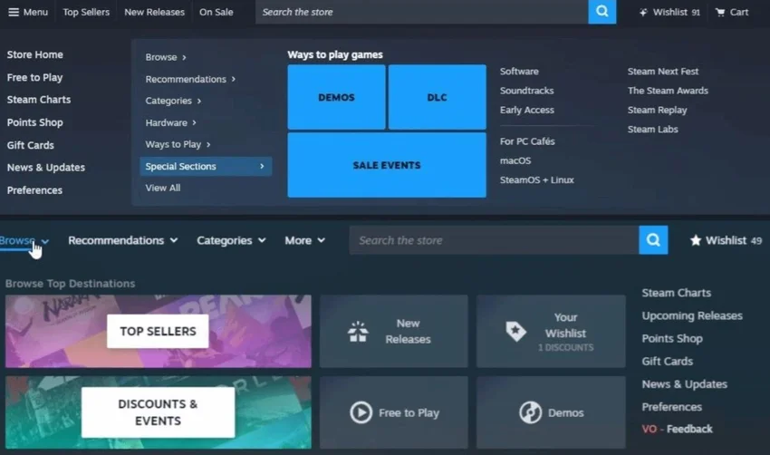 Steam商店主页面新UI意外泄露！扁平化设计引玩家热议