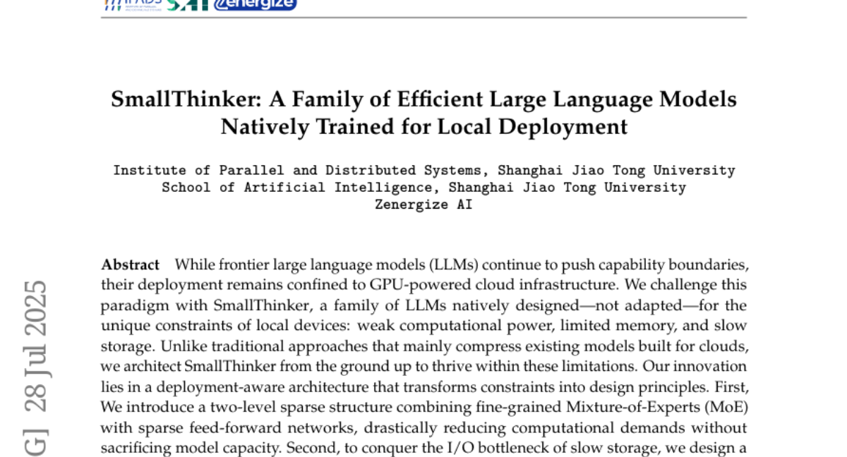 上海交大团队推出SmallThinker：让AI大模型在普通电脑上飞奔的神奇技术