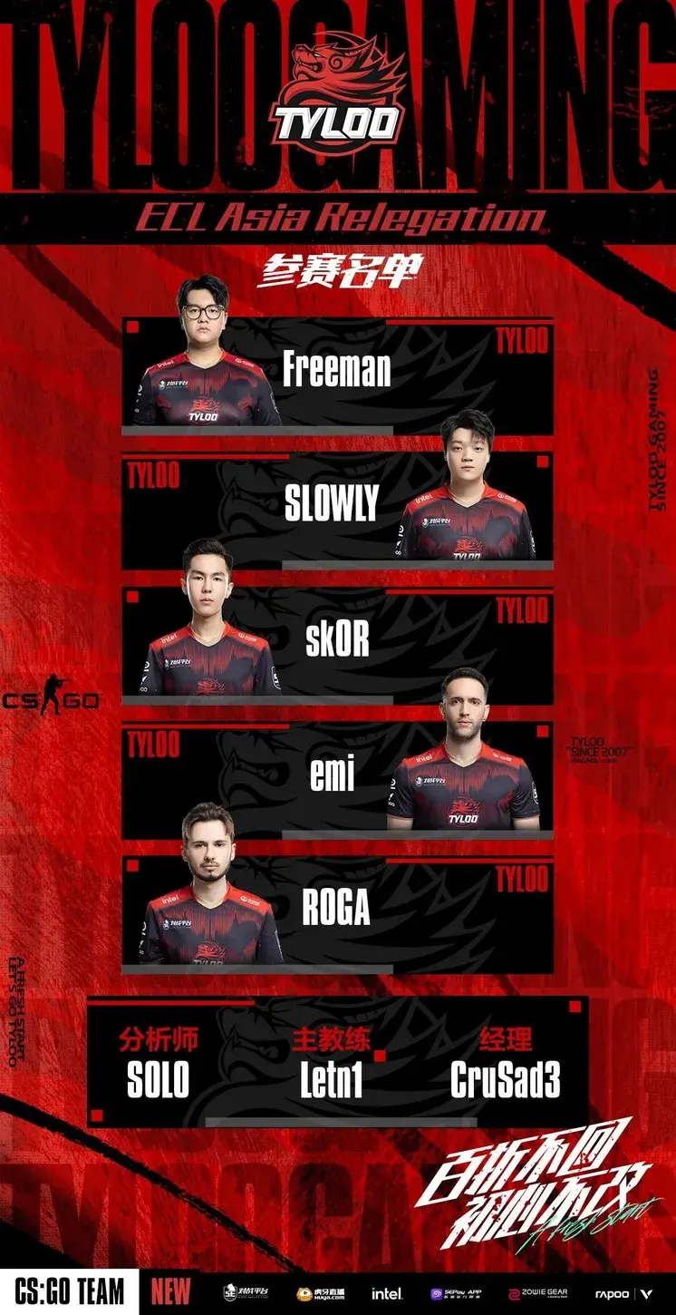 汗水铸就辉煌之路：CS战队历代阵容发展史-TYLOO/RA/LVG篇
