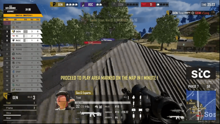 EWC绝地求生决赛D1：VP领跑榜首，ROC、GSW分列二三