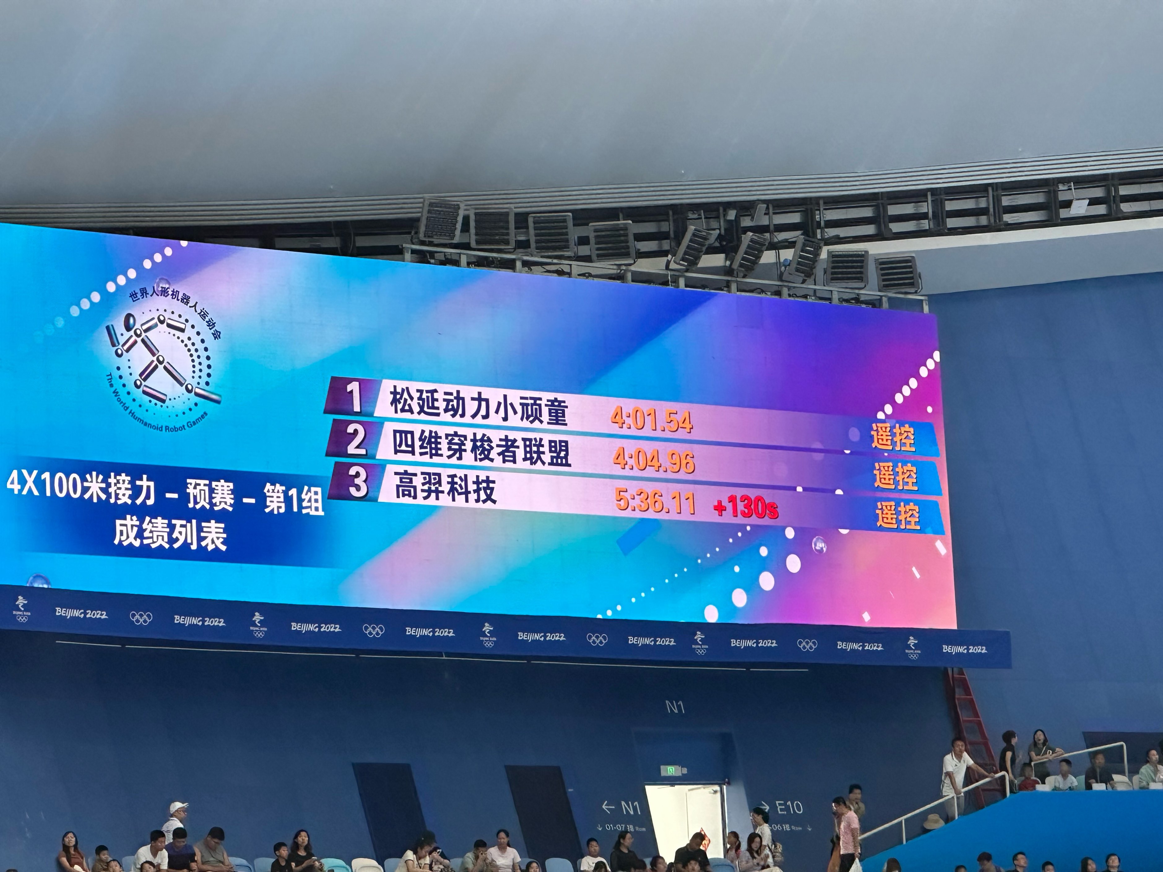人形机器人4×100米鸣枪开跑，宇树拿下两个小组第一名