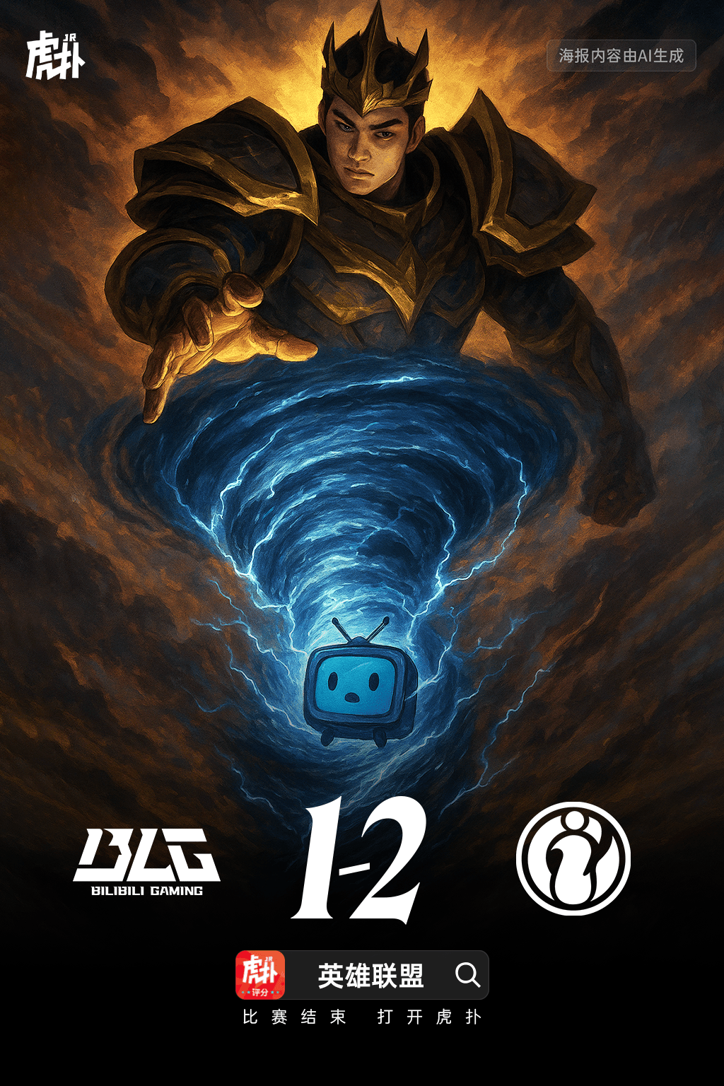 BLG对阵IG虎扑赛果海报：勇士回应命运，我即是风暴