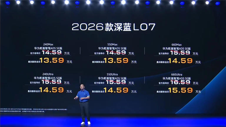 13.59万起标配华为乾崑智驾！2026款深蓝L07就这么能打