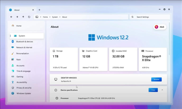 Win12.2概念设计曝光：全新开始菜单 支持Win7主题