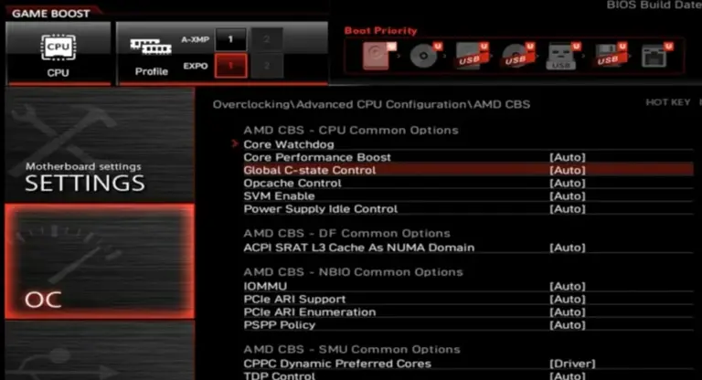amd x3d cpu应开启global c state