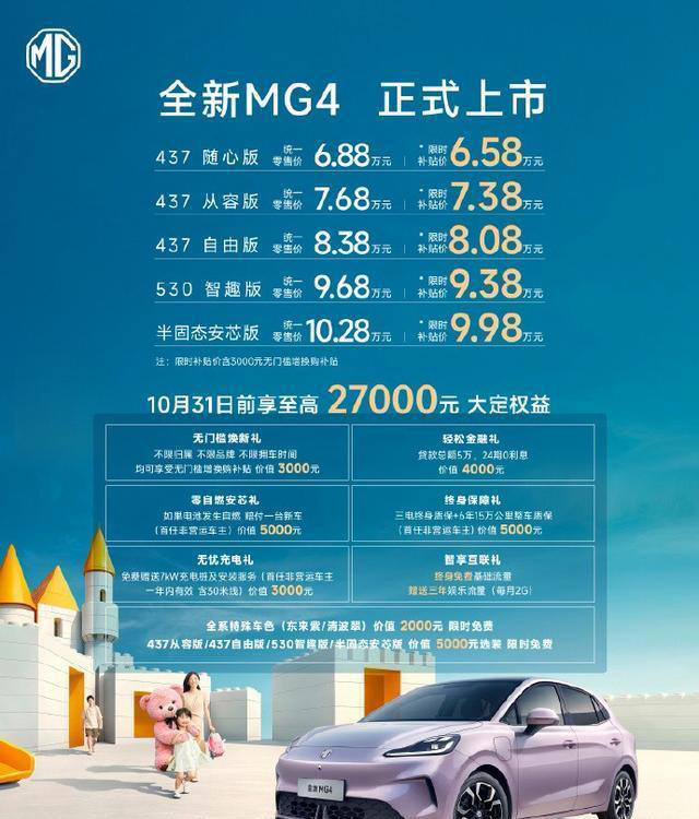 7万内续航破400km超能打！MG4 EV上市成纯电黑马