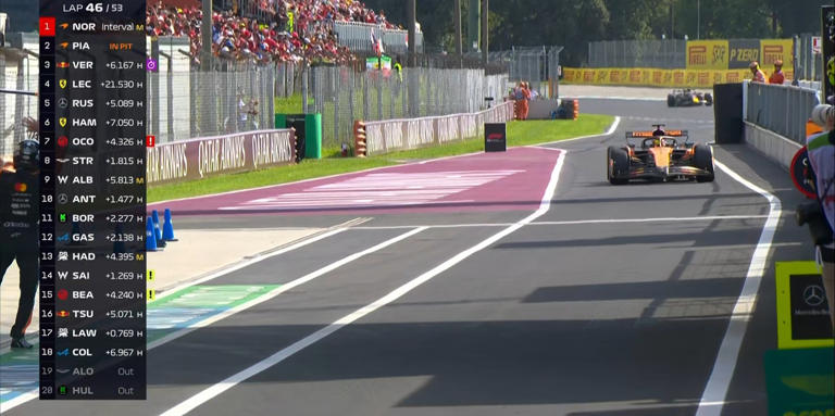 F1意大利站正赛：维斯塔潘杆位夺冠，迈凯伦二三，勒克莱尔P4