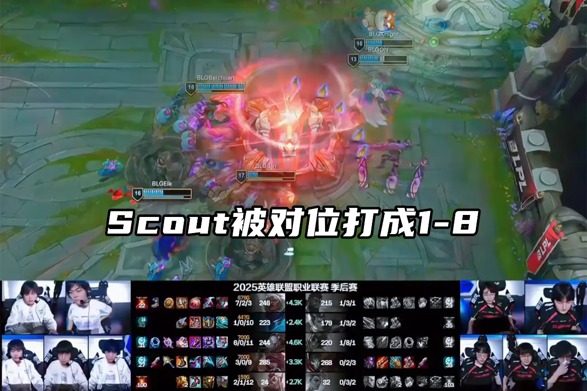 BLG上北川让二追三，Scout债还清了？IG零封EDG，Theshy剑魔在飞