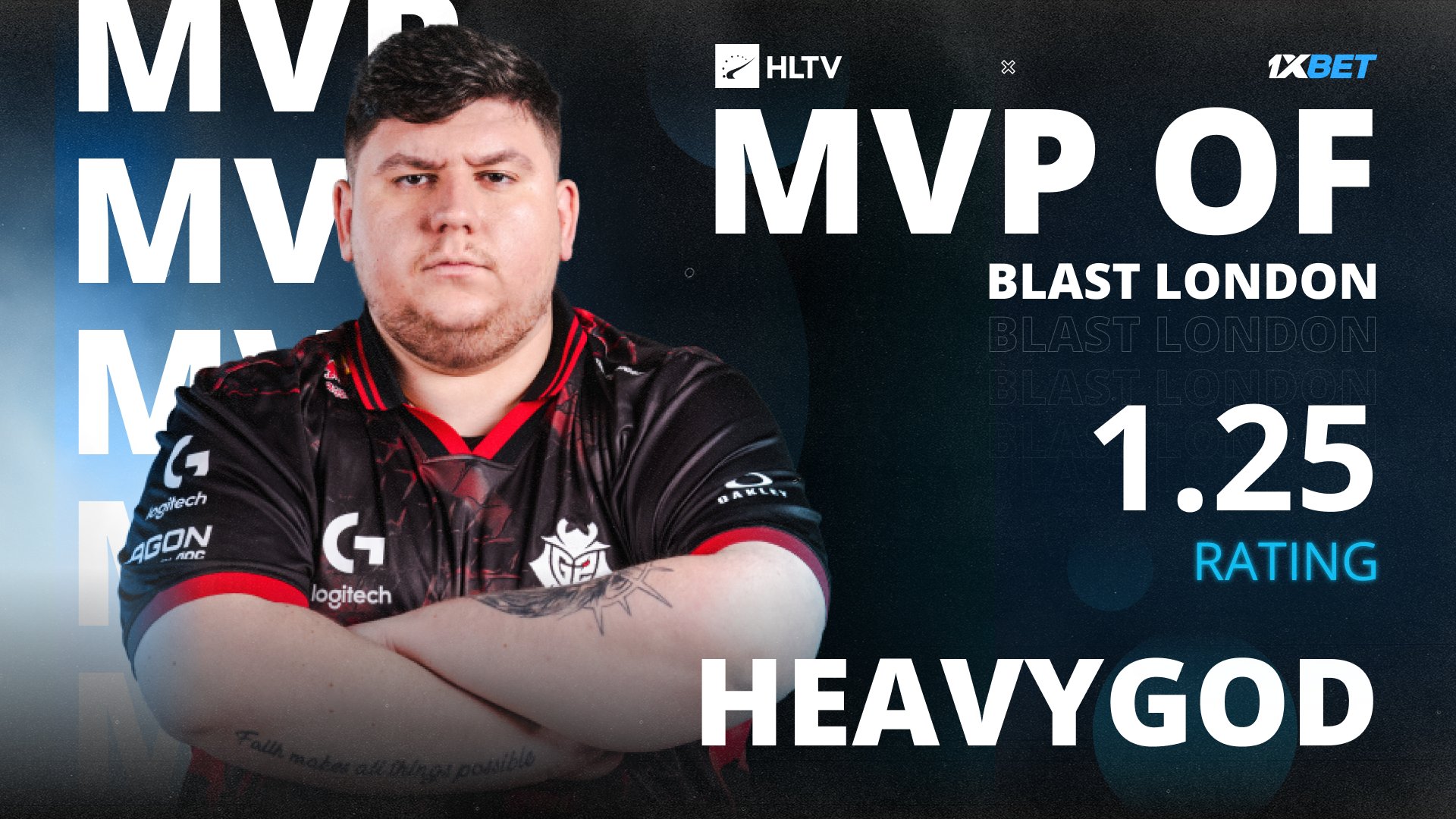 重神！G2选手HeavyGod荣膺BLAST伦敦公开赛MVP