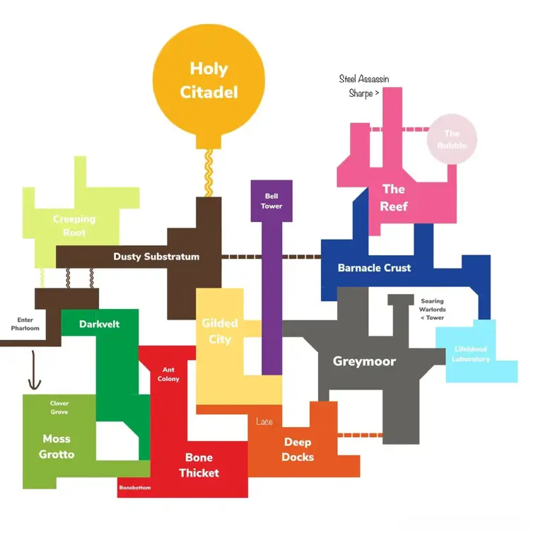 空洞骑士丝歌地图购买与区域顺序