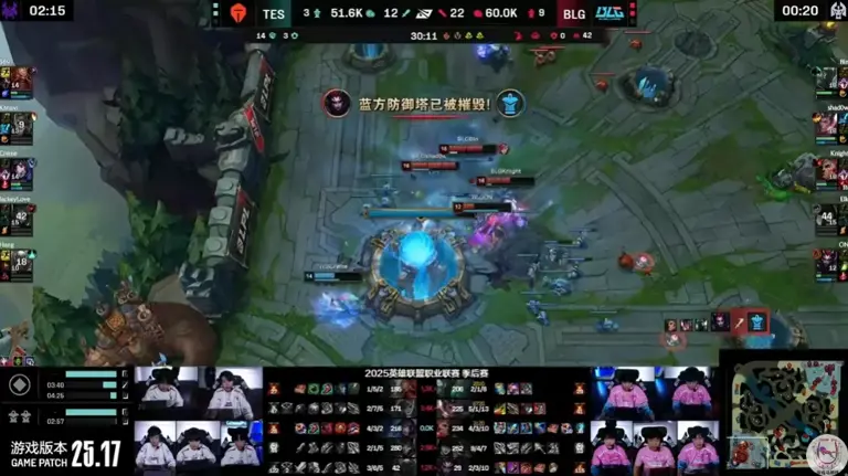 LPL：BLG击败TES晋级决赛和S15！ON赛后激动拥抱Shadow