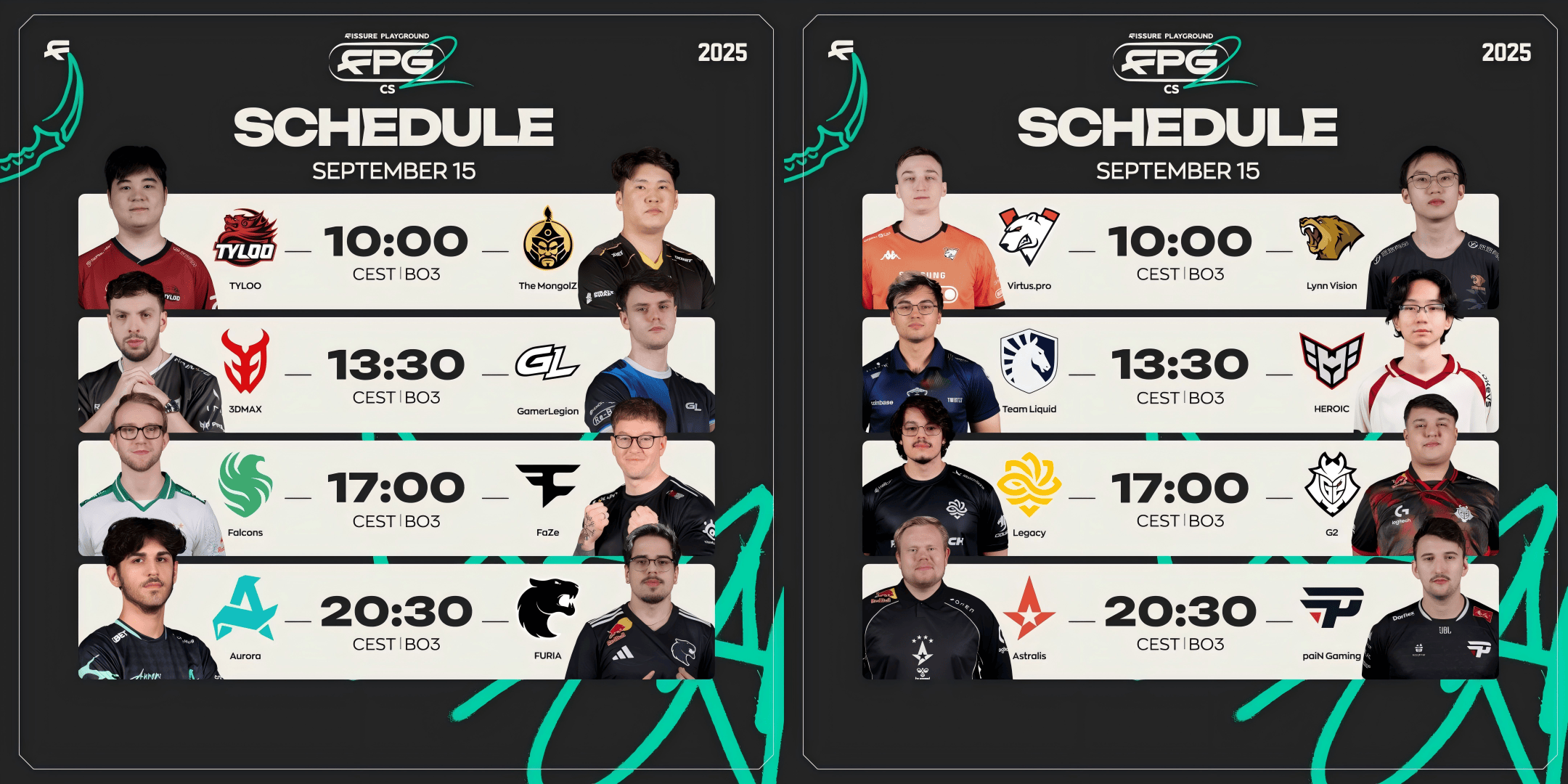裂变天地S2第四日预告：TYLOO vs The MongolZ、LVG vs VP等