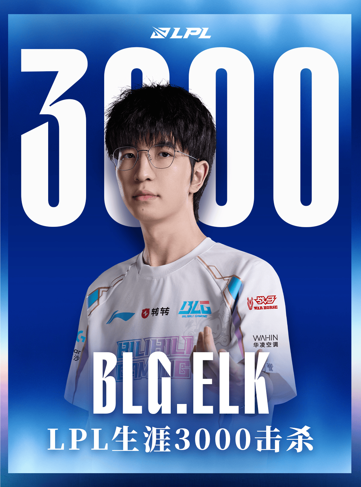里程碑：Elk达成LPL生涯3000击杀成就，位列LPL历史第六
