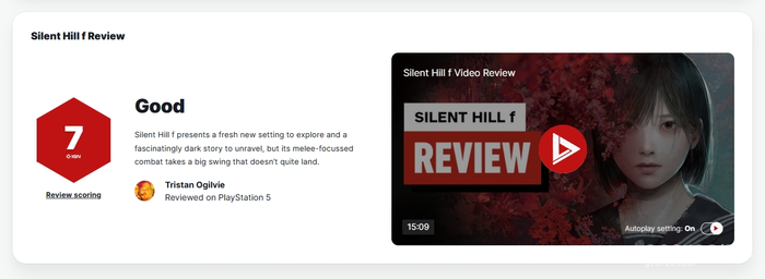 《寂静岭 f》媒体评分现已解禁：Metacritic均分87分！